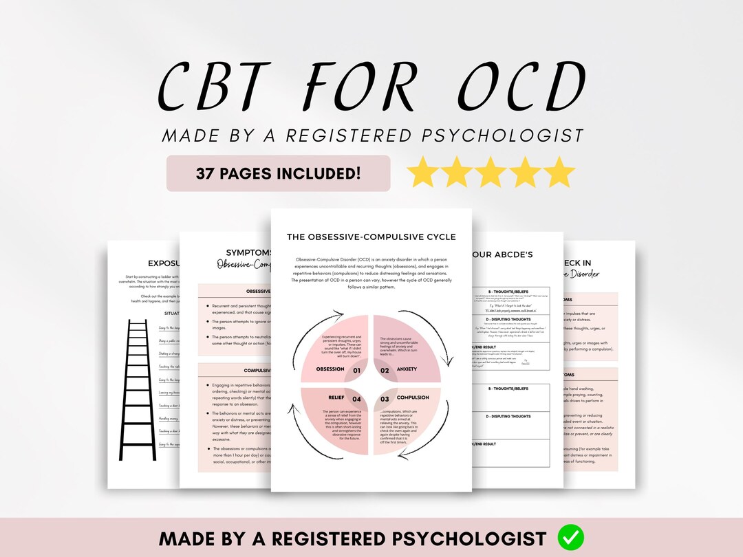 CBT for OCD Worksheets Bundle: Anxiety Coping Skills (printable ...