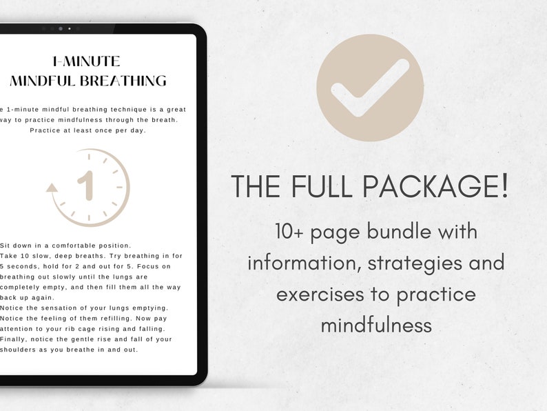 Mindfulness & Grounding Worksheets Bundle Mindfulness - Etsy Australia