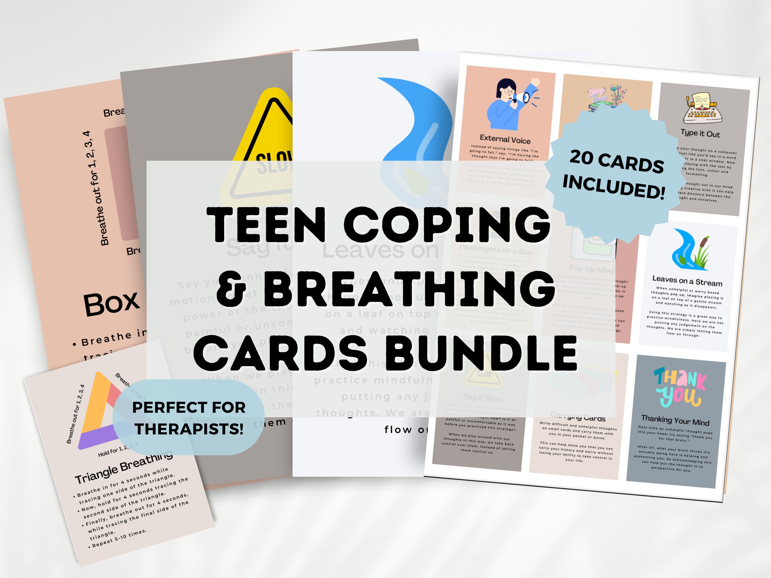 Coping Skills Cards Bundle Anxiety Coping Cards for Teens & Adults ...