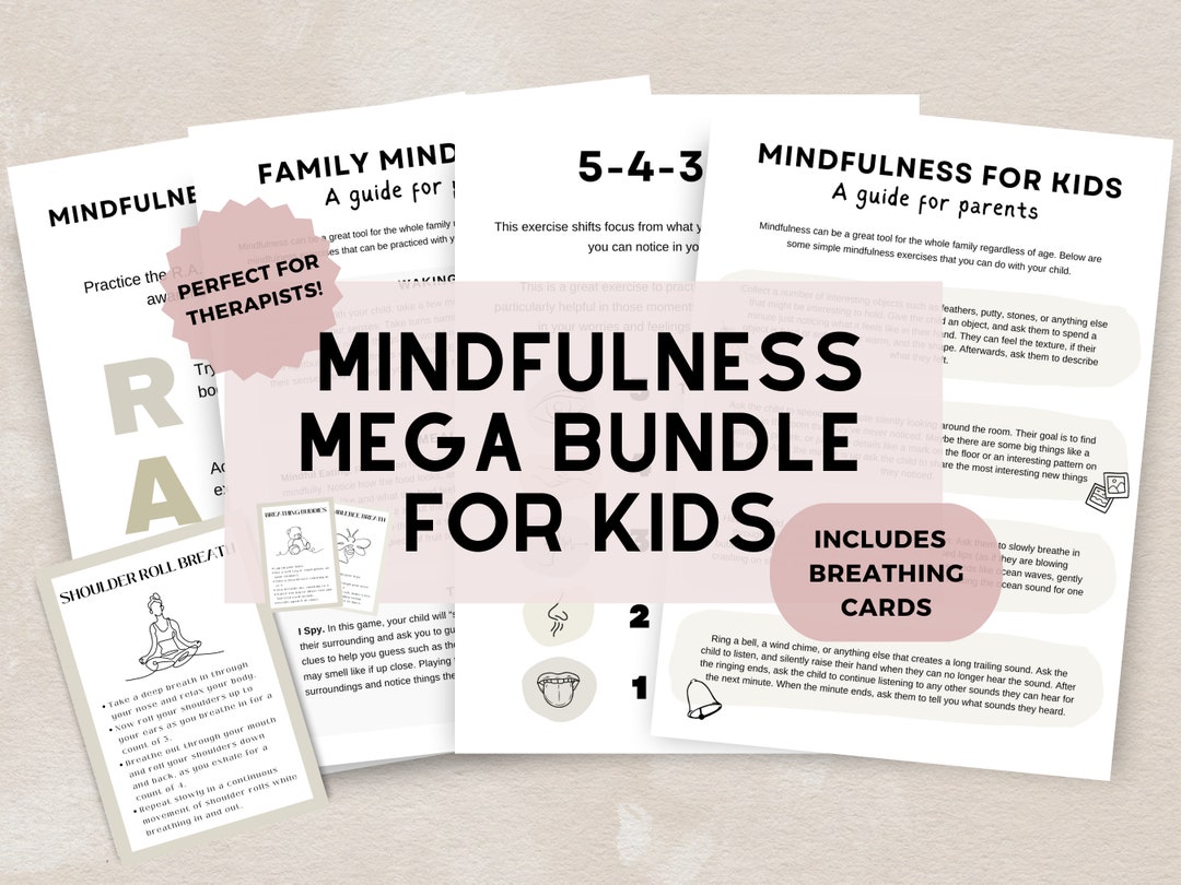 Mindfulness Mega Bundle for Kids, Breathing Cards, Meditation Exercises ...