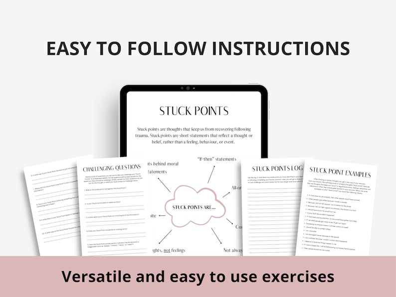 CPT Trauma Worksheets: Stuck Points, Triggers, PTSD (printable ...