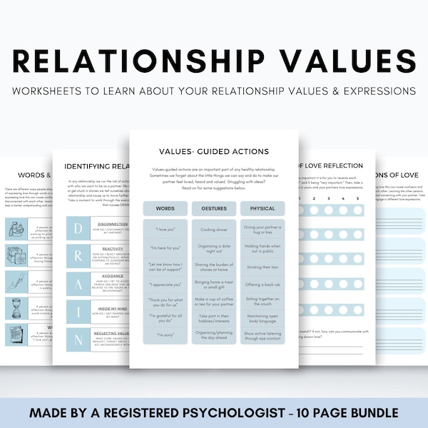 Relationship Worksheets Bundle - Etsy