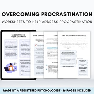 Procrastination Worksheet Bundle: Coping Skills & Productivity ...