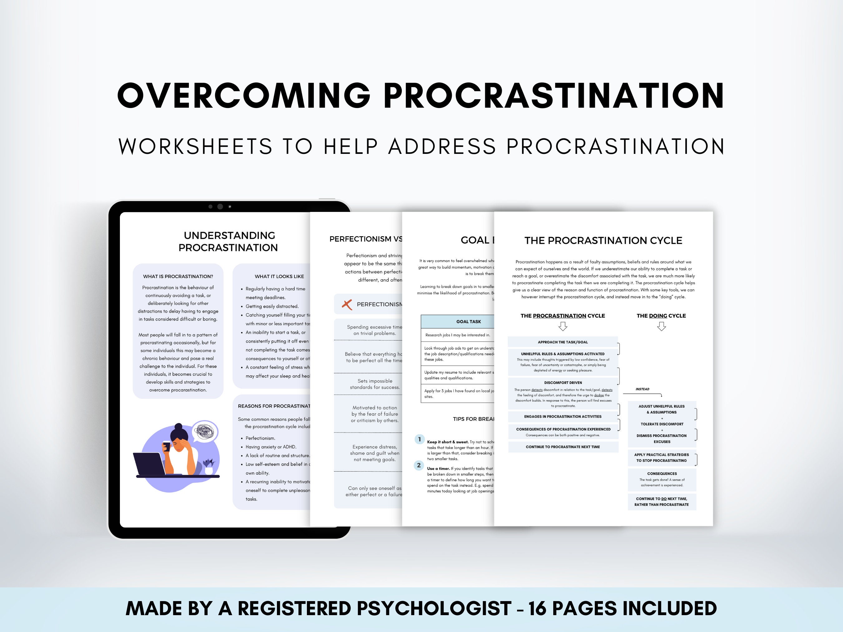 Procrastination Worksheet Therapist Resource, Coping Skills for Adults ...