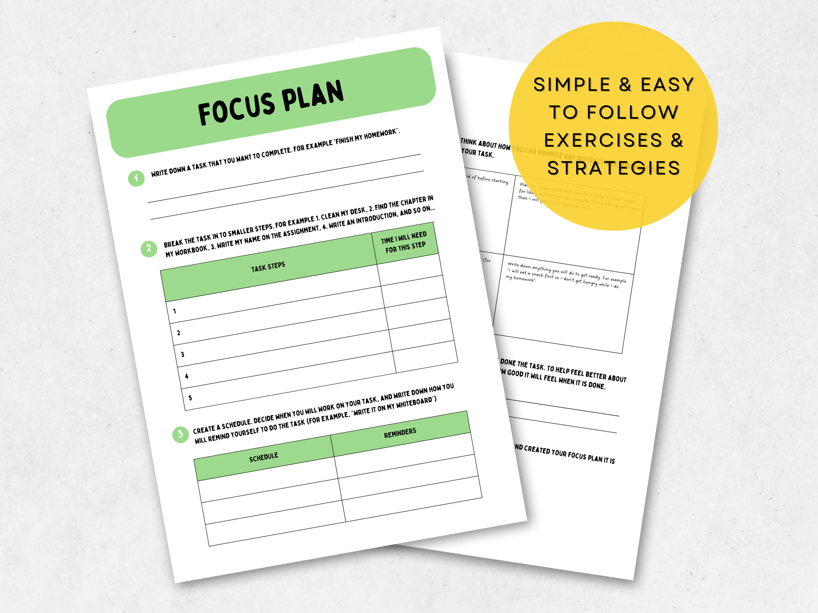 Kids ADHD Toolbox Bundle ADHD for Kids Planner Worksheets Children ...