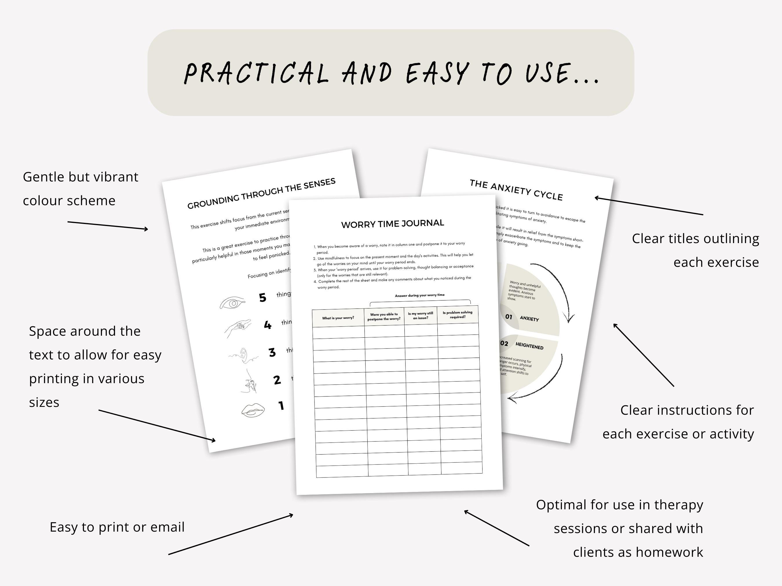 Anxiety Worksheets for Managing Worry and Stress, Postpone Worries With ...