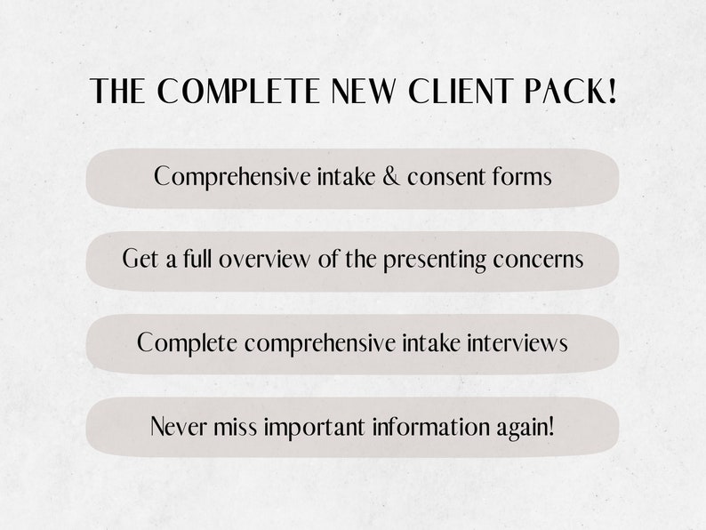 Therapy Intake Form Bundle, New Client Questionnaire, Psychotherapy ...