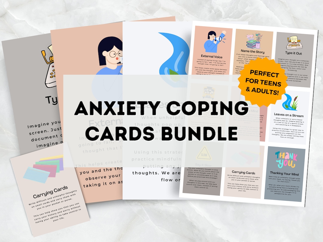 Anxiety Coping Cards Bundle | Coping Skills Cards for Teens & Adults ...