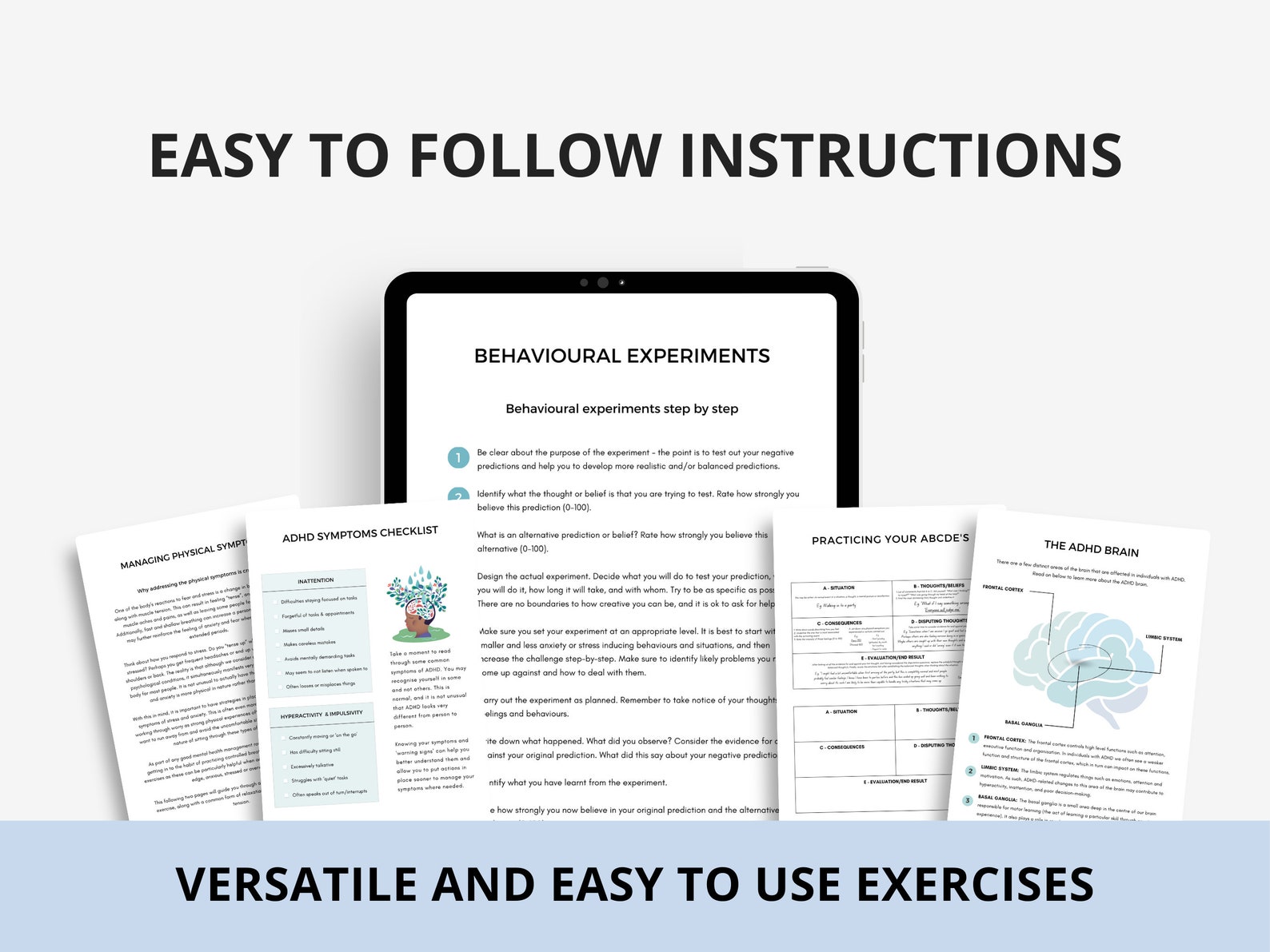 ADHD Worksheets Mega Bundle: CBT Therapist Resource for Teens & Adults ...