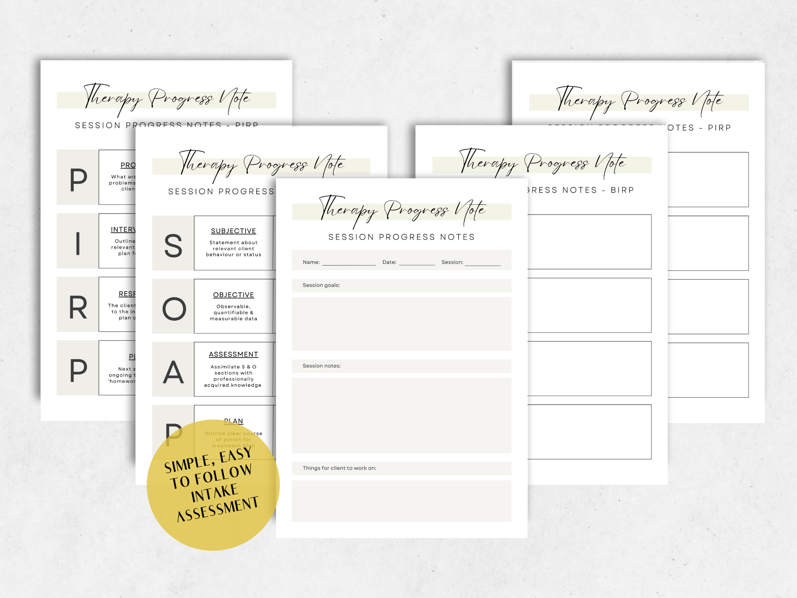 Therapy Session Notes Template: Counselor Psychotherapy Forms (PDF) - Etsy