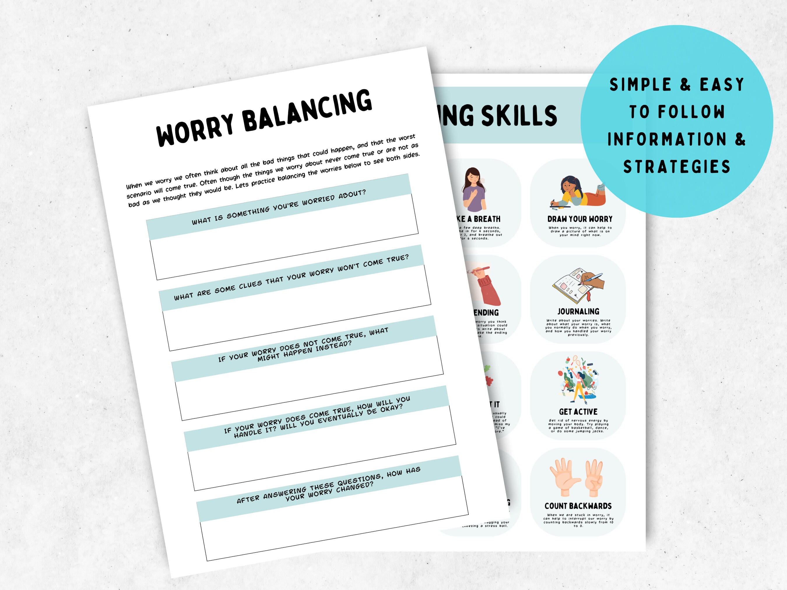 Feelings Worksheets for Kids Feelings Chart Poster Bundle - Etsy