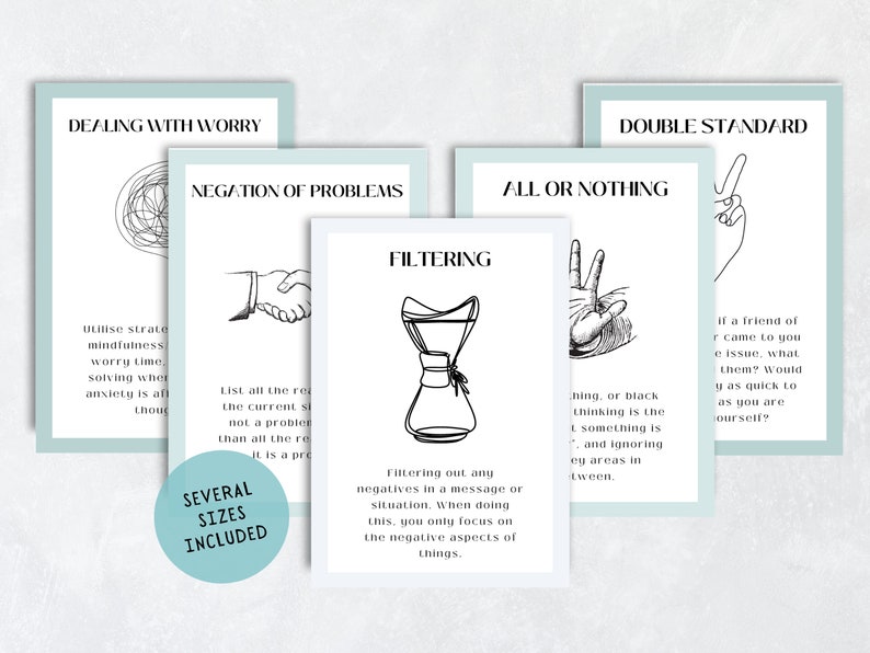 CBT Cards Therapy Bunde Cognitive Disputation & Distortion Cards ...