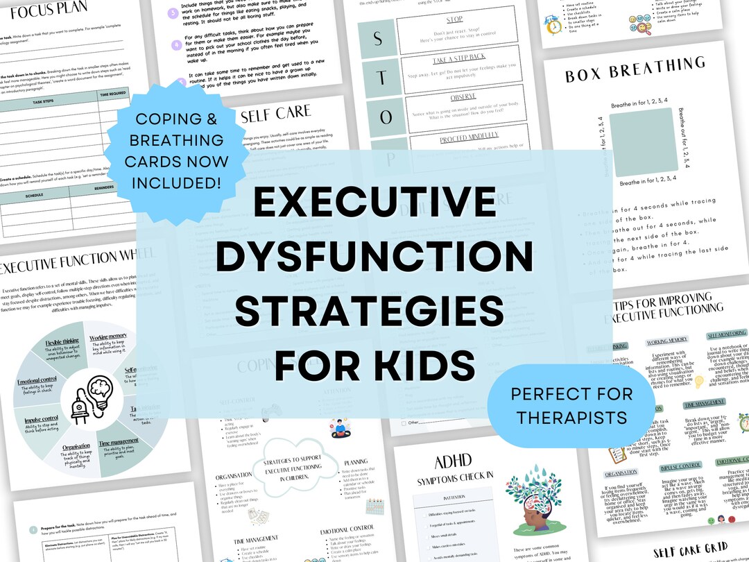 Executive Dysfunction Strategies Bundle for Kids | Executive Function ...
