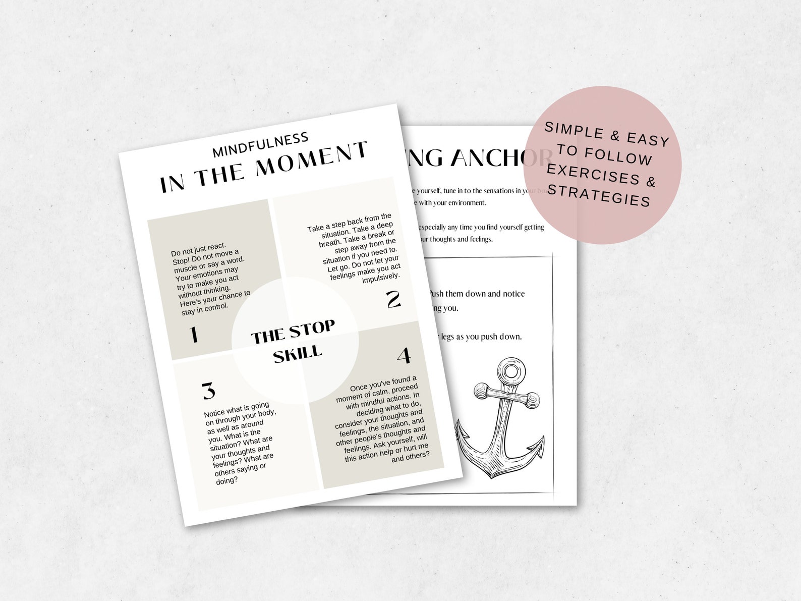 Mindfulness Worksheets for Adults and Teens Mindfulness Breathing Cards ...
