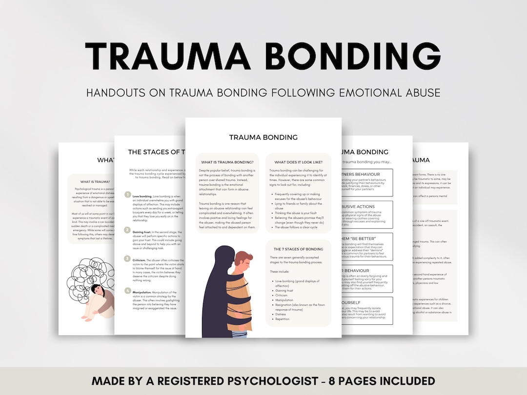 Trauma Bonding Therapy Education Handout, Understanding Trauma and ...