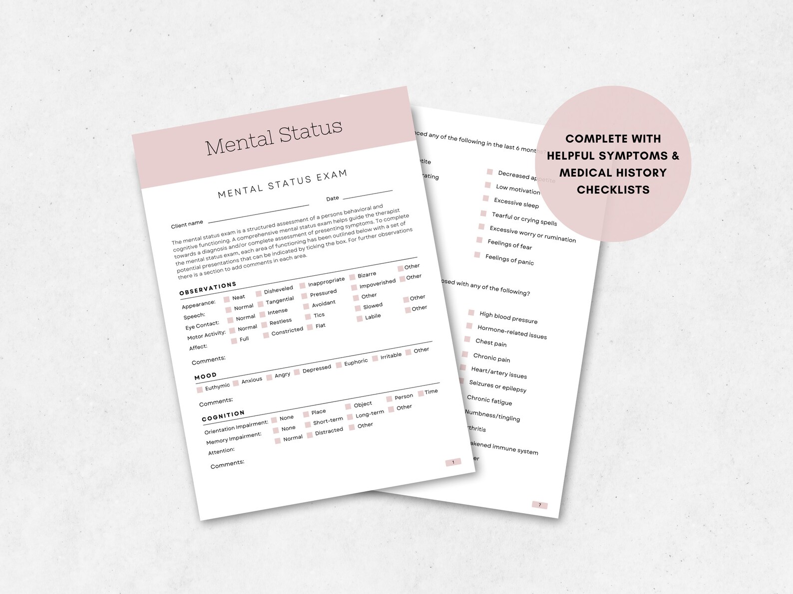 Therapy Intake Form Bundle, Canva Editable Therapist Resource ...