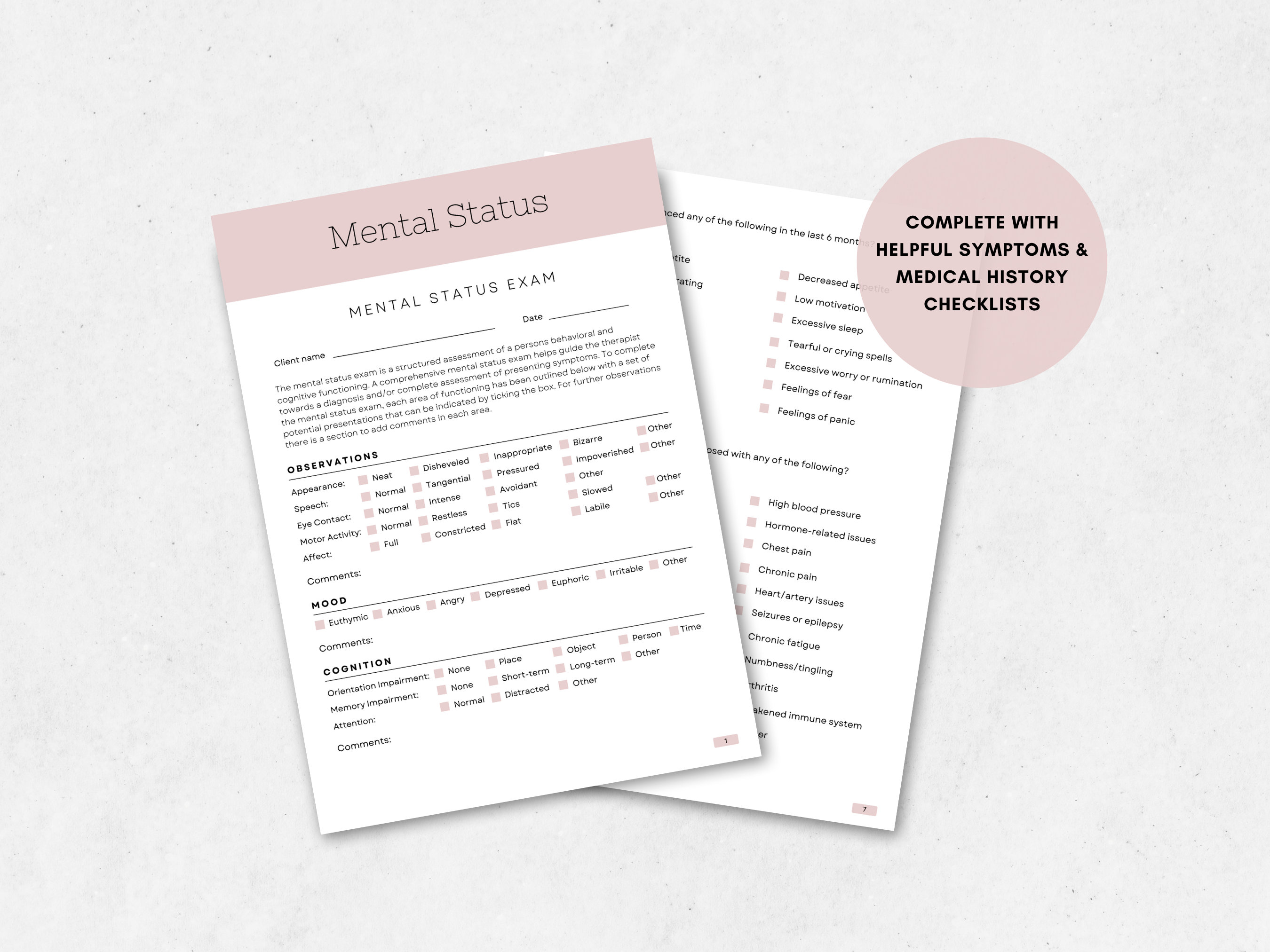 Therapy Intake Form Bundle, Canva Editable Therapist Resource ...
