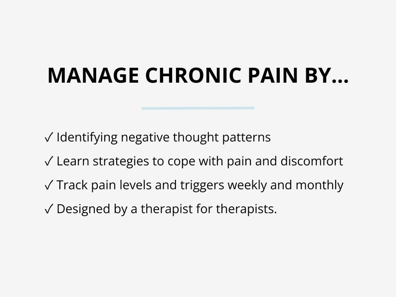 CBT Worksheets for Chronic Pain With Management Tracker (PDF Digital ...