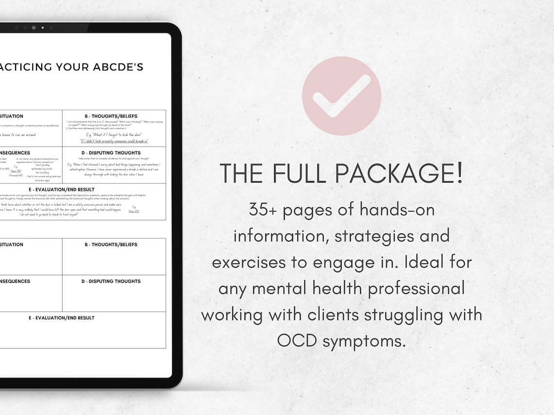 CBT for OCD Therapy Worksheets Bundle Obsessive Compulsive - Etsy