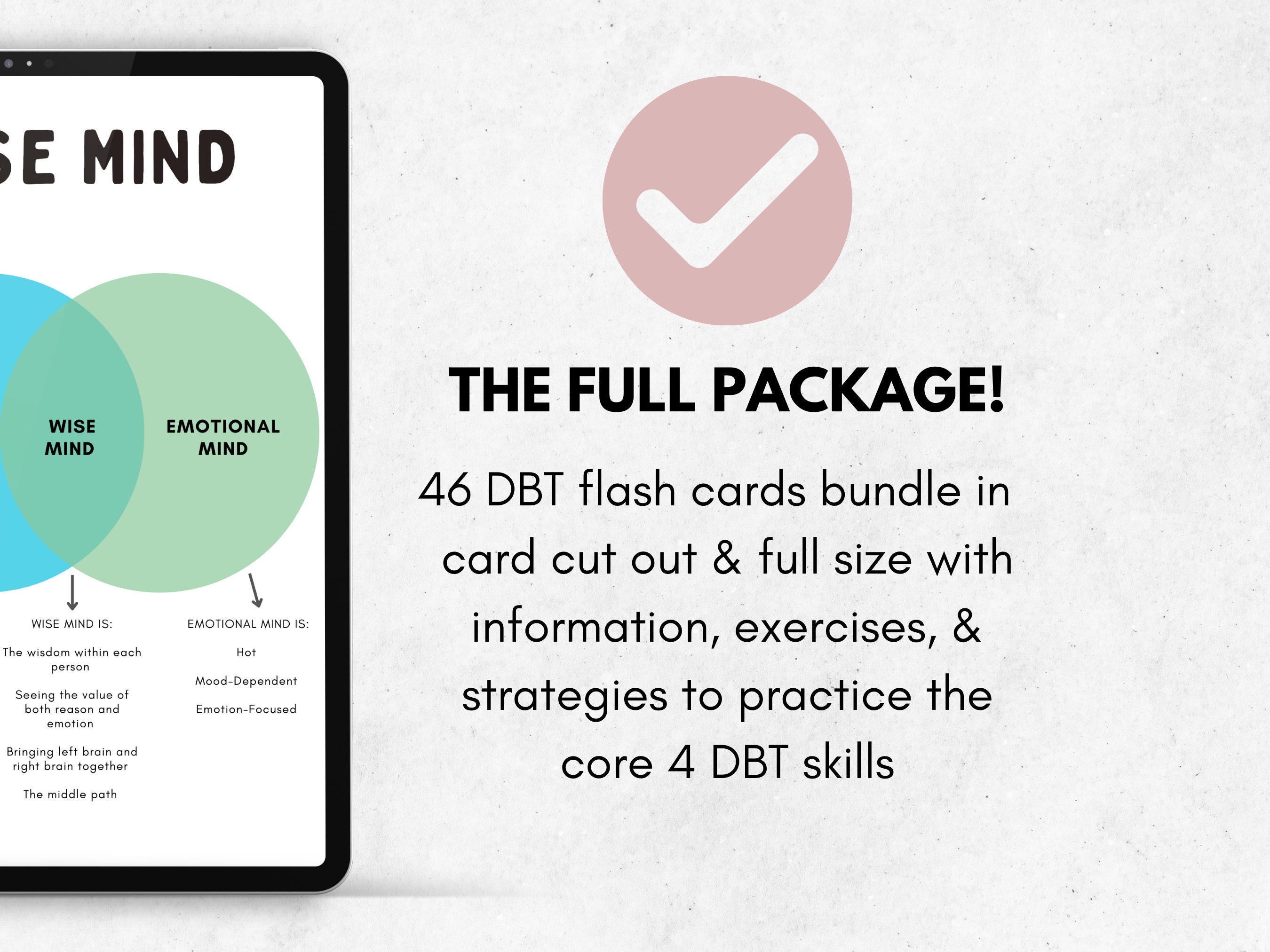 DBT Skills Flashcards Bundle, Positive Coping Skills Cards Therapist ...