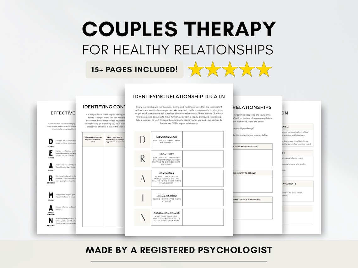 Couples Therapy Worksheets: Communication Skills & Healthy ...