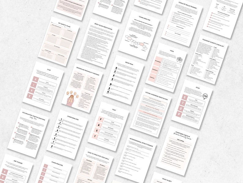 DBT for BPD Worksheets, Borderline Personality Disorder Workbook, DBT ...