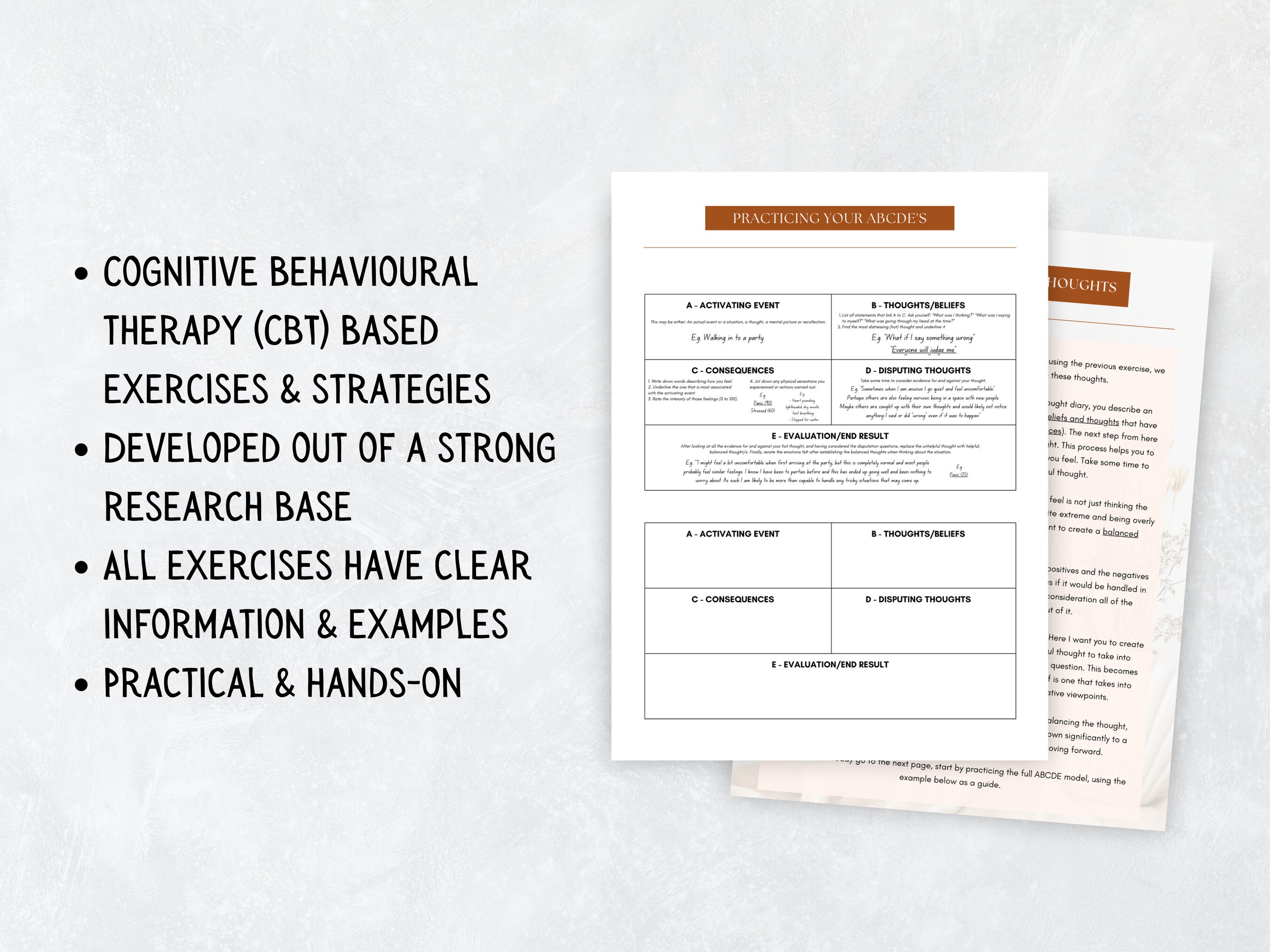 CBT Therapy Thought Monitoring & Challenging Bundle CBT - Etsy