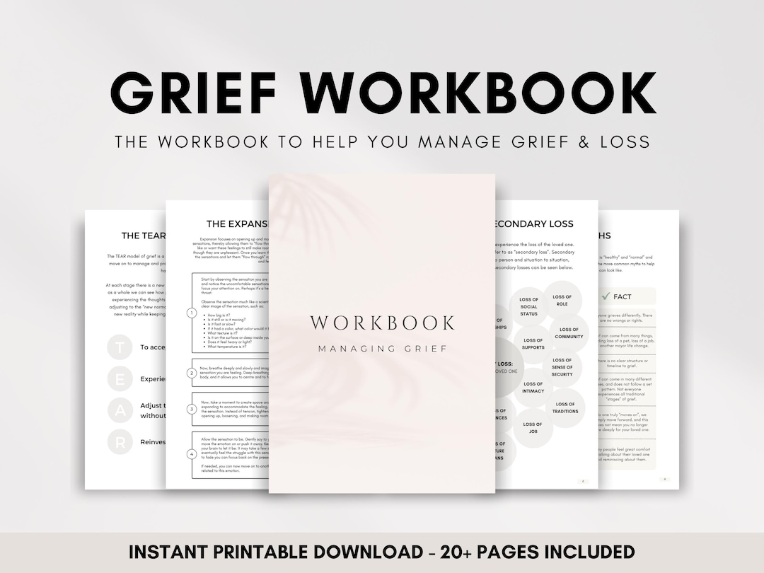 Grief Workbook for Adults: Managing Loss & Emotions (digital Download ...