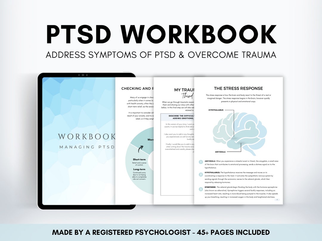 PTSD Workbook for Adults and Teens, Trauma Therapy Journal to Manage ...