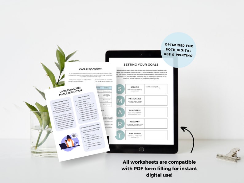 Procrastination Worksheet Bundle: Coping Skills & Productivity ...