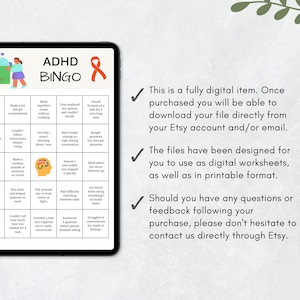 ADHD Bingo Game: Executive Functioning for Teens & Adults (PDF Digital ...