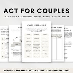 ACT Worksheets for Couples Counseling and Building Healthy ...