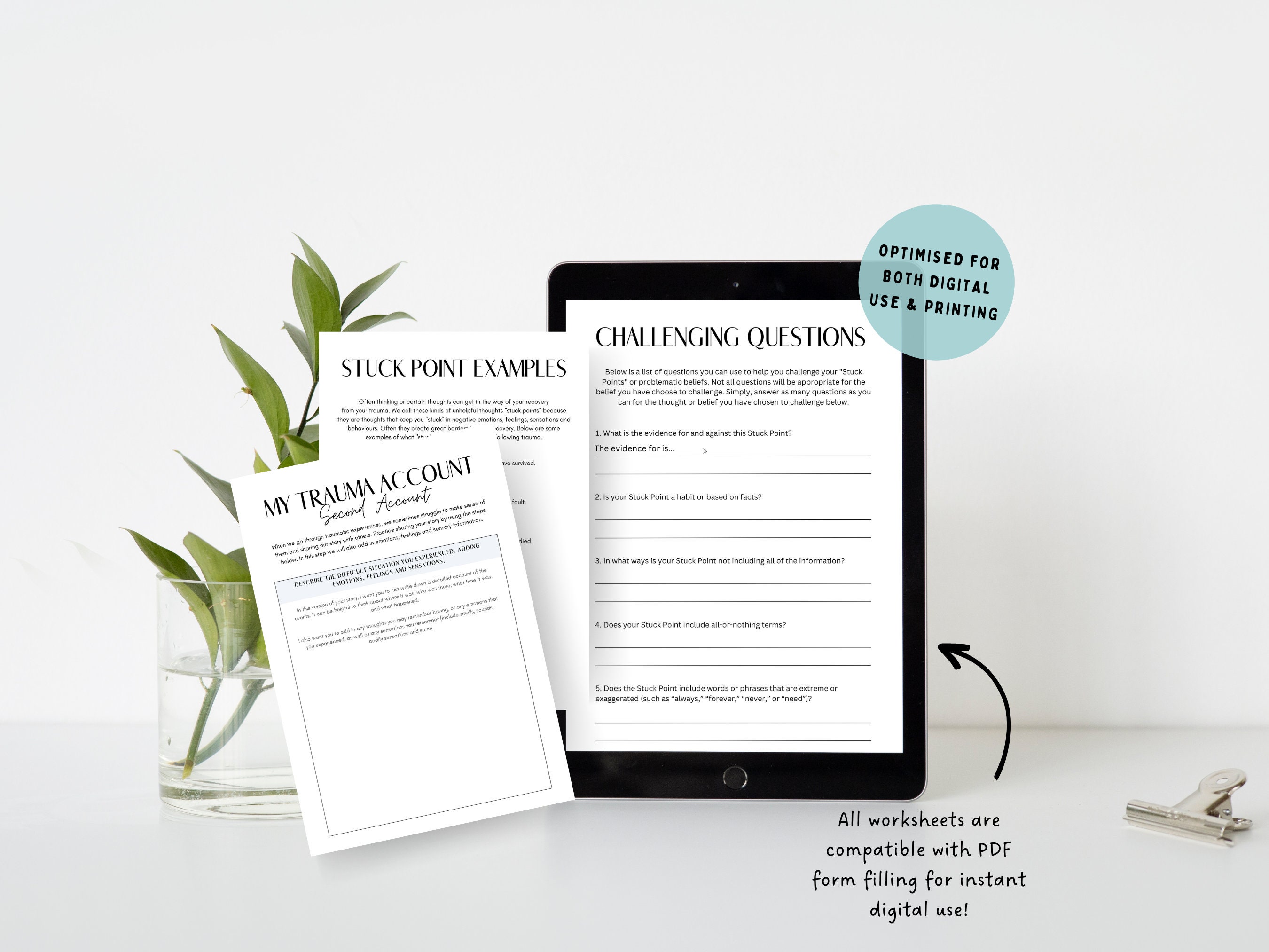 CPT Trauma Therapy Worksheets Bundle Trauma Healing Bundle Thought ...