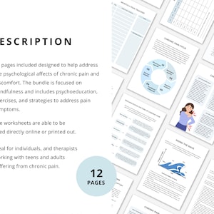 Mindfulness for Chronic Pain Worksheets: Coping Skills & Pain Tracker ...
