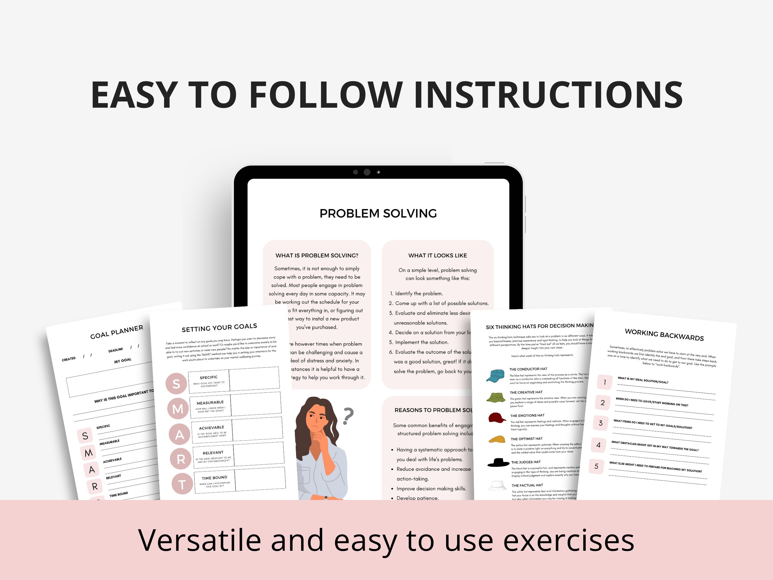 Problem Solving Skills Worksheets: Coping, Reframing, Goal Setting ...