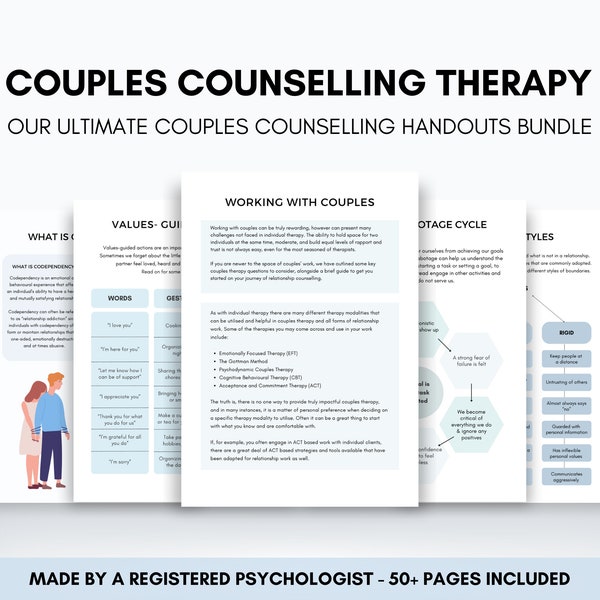 Printable Couples Counseling Pdf Worksheets for Couples Therapy and ...