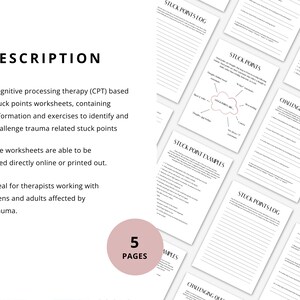 CPT Trauma Worksheets: Stuck Points, Triggers, PTSD (printable ...