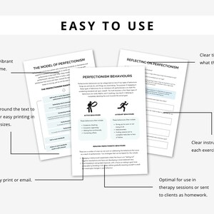 Addressing Perfectionism Worksheet Bundle for Identifying Unhelpful ...