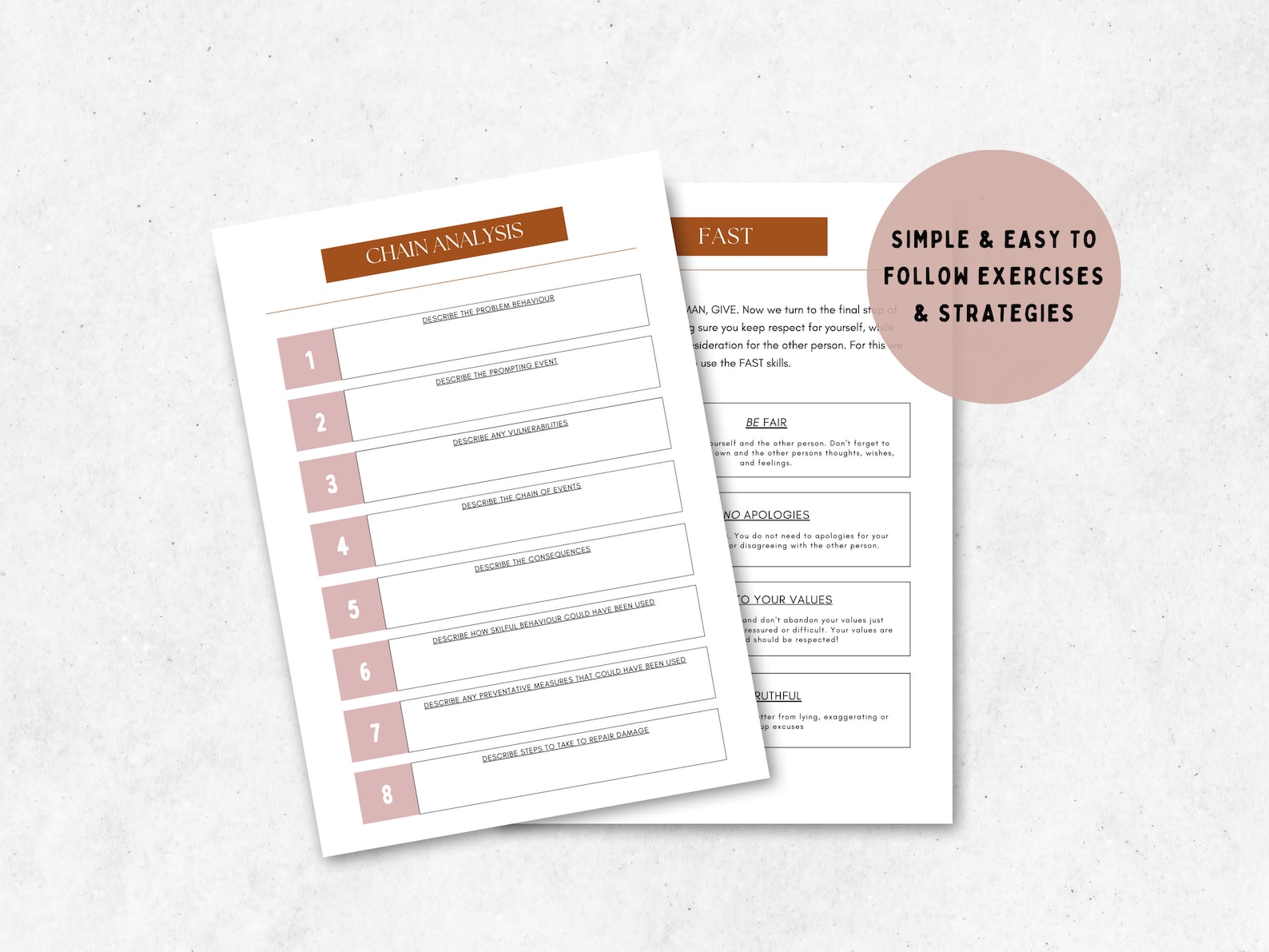 DBT Skills Worksheets & DBT Flash Cards Bundle Mindfulness Worksheets ...