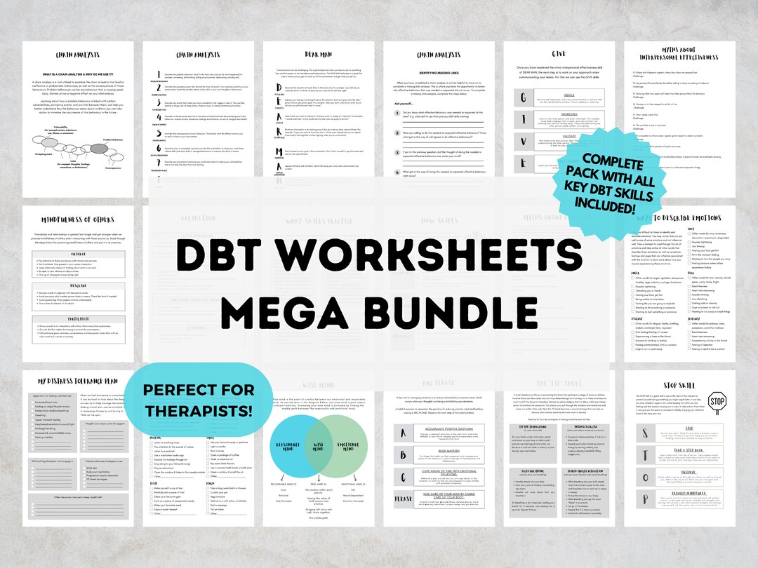 Buy DBT Worksheets Bundle | DBT Skills Workbook | DBT for Teens and ...