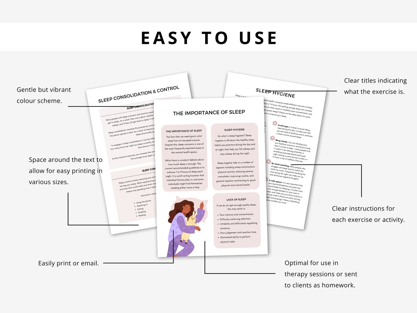 Sleep Hygiene Worksheets With Insomnia & Sleep Disturbance Therapy ...