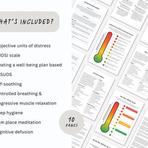 SUDS Therapy Worksheets for Measuring Anxiety, Overwhelm and Distress ...