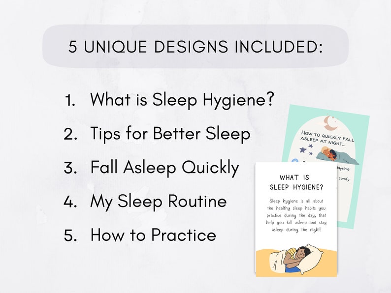 Sleep Hygiene Poster Bundle for Kids: Sleep Tips (PDF Digital Download ...