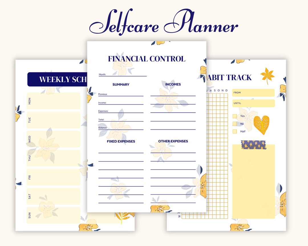 Self Care Planner, Self-love Journal | Mental Health Worksheet Kit ...