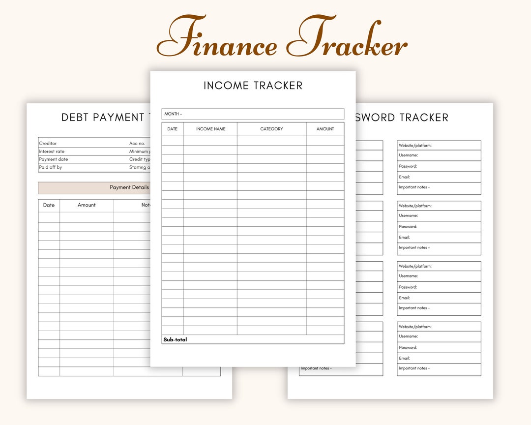 Finance Tracker, Budget Planner Templates, Financial Savings Tracker ...