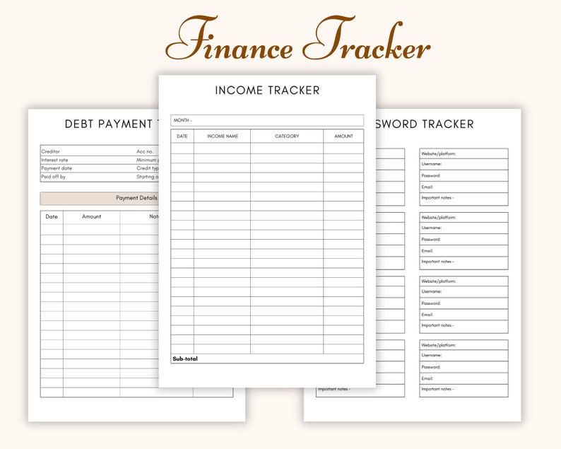 Finance Tracker, Budget Planner Templates, Financial Savings Tracker ...