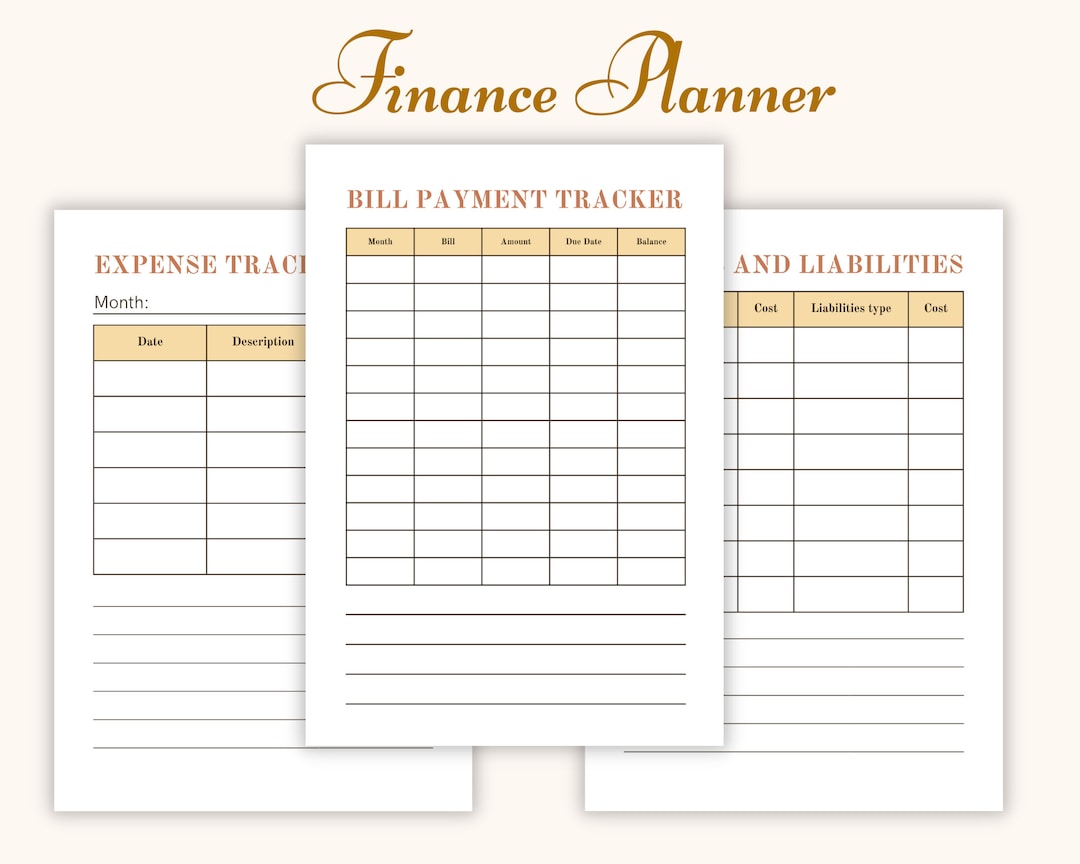 Finance Planner, Budget Planner Templates, Financial Savings Tracker ...