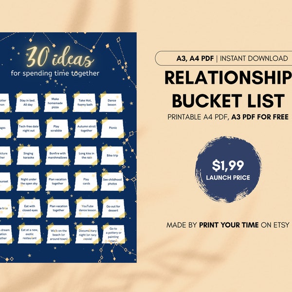 Couple Bucket List Printable - Etsy