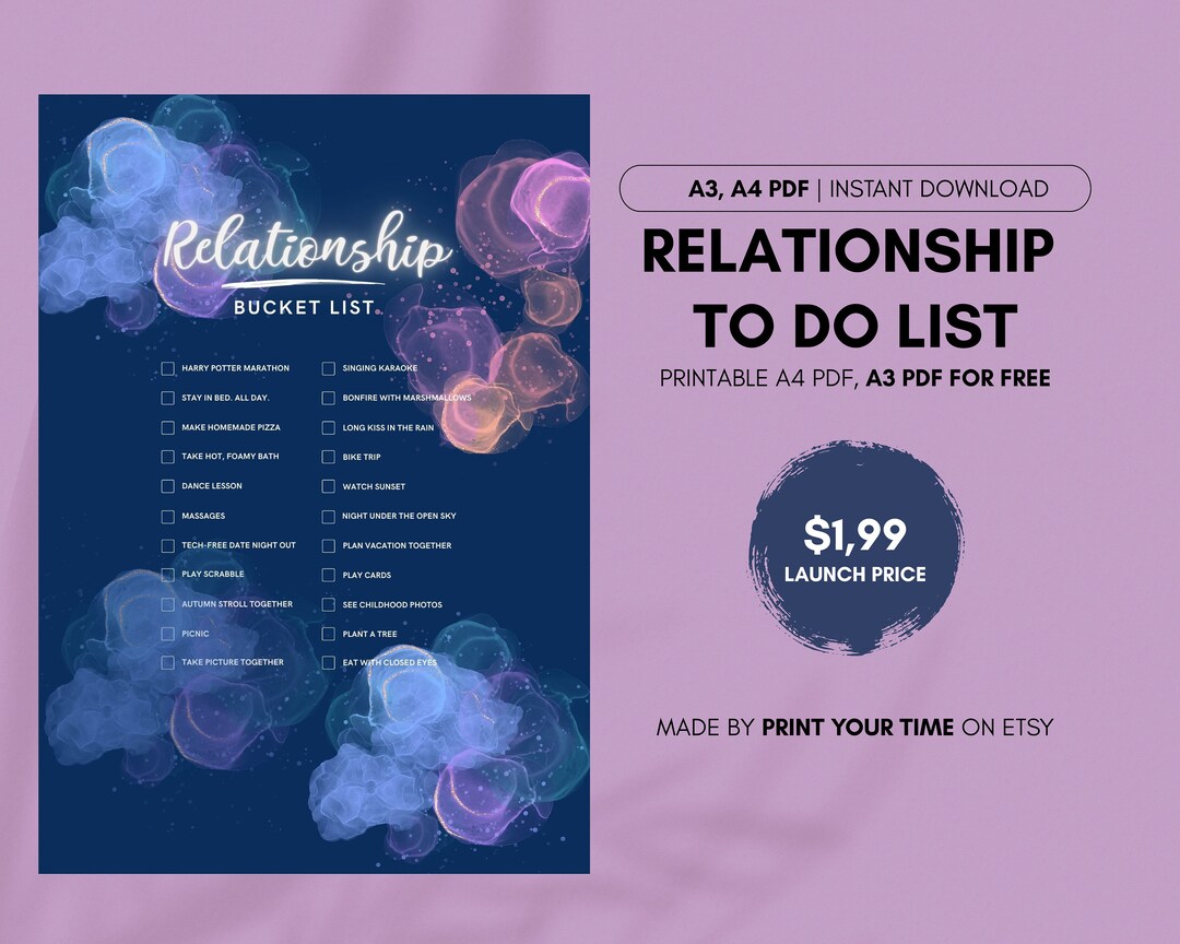 Printable Couples Ideas, Gift for Her, Gift for Him, Couples Gift Ideas ...