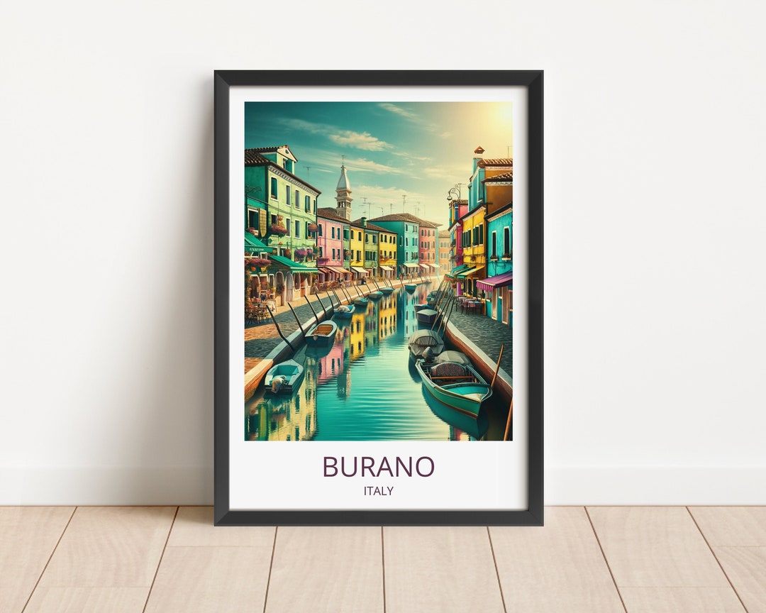Burano Poster Italy Travel Poster Birthday Gift Wedding Anniversary ...